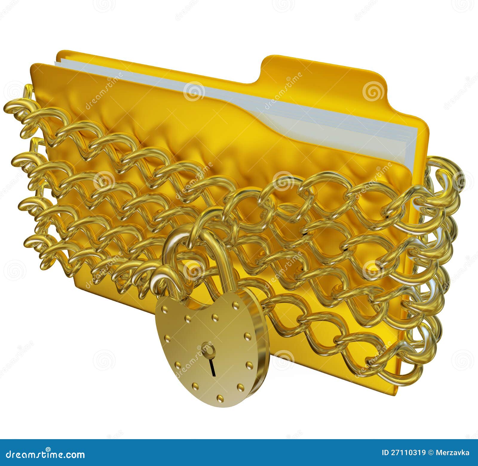 Golden Folder Icon Isolated On White Background. Royalty-Free Stock ...