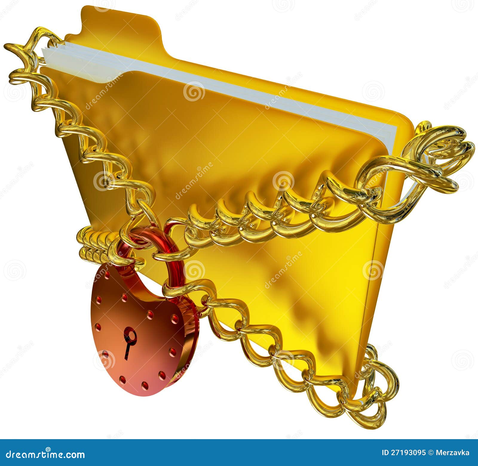 Golden Folder Icon Isolated On White Background. Royalty-Free Stock ...