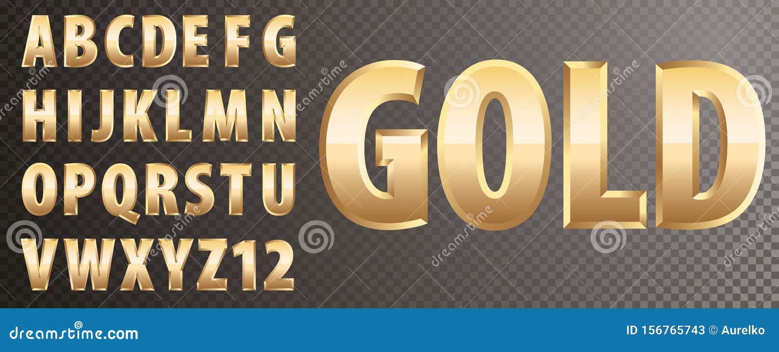 Abc gold fat stock vector. Illustration of education - 156765743