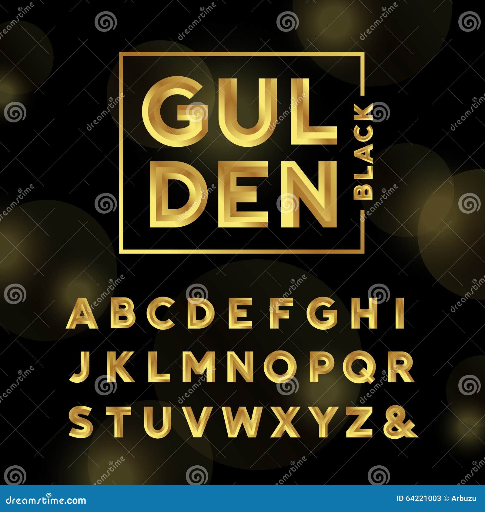 Golden 3D Font. Metallic Gold Letters, Luxury Typeface And Golds ...