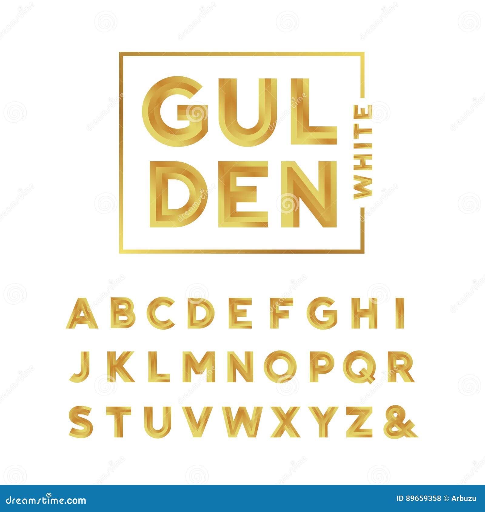 Golden Font. Vector Alphabet with Gold Effect Letters. Stock Vector ...