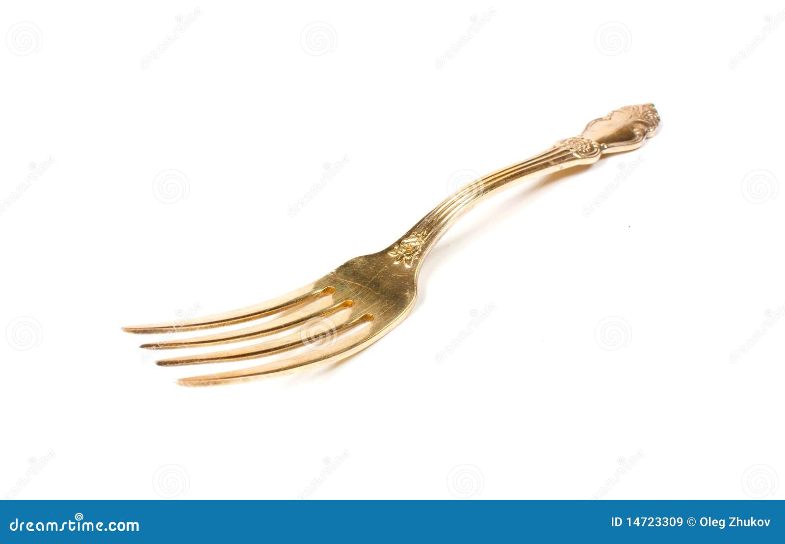 Golden fork stock image. Image of metal, table, appliance - 14723309