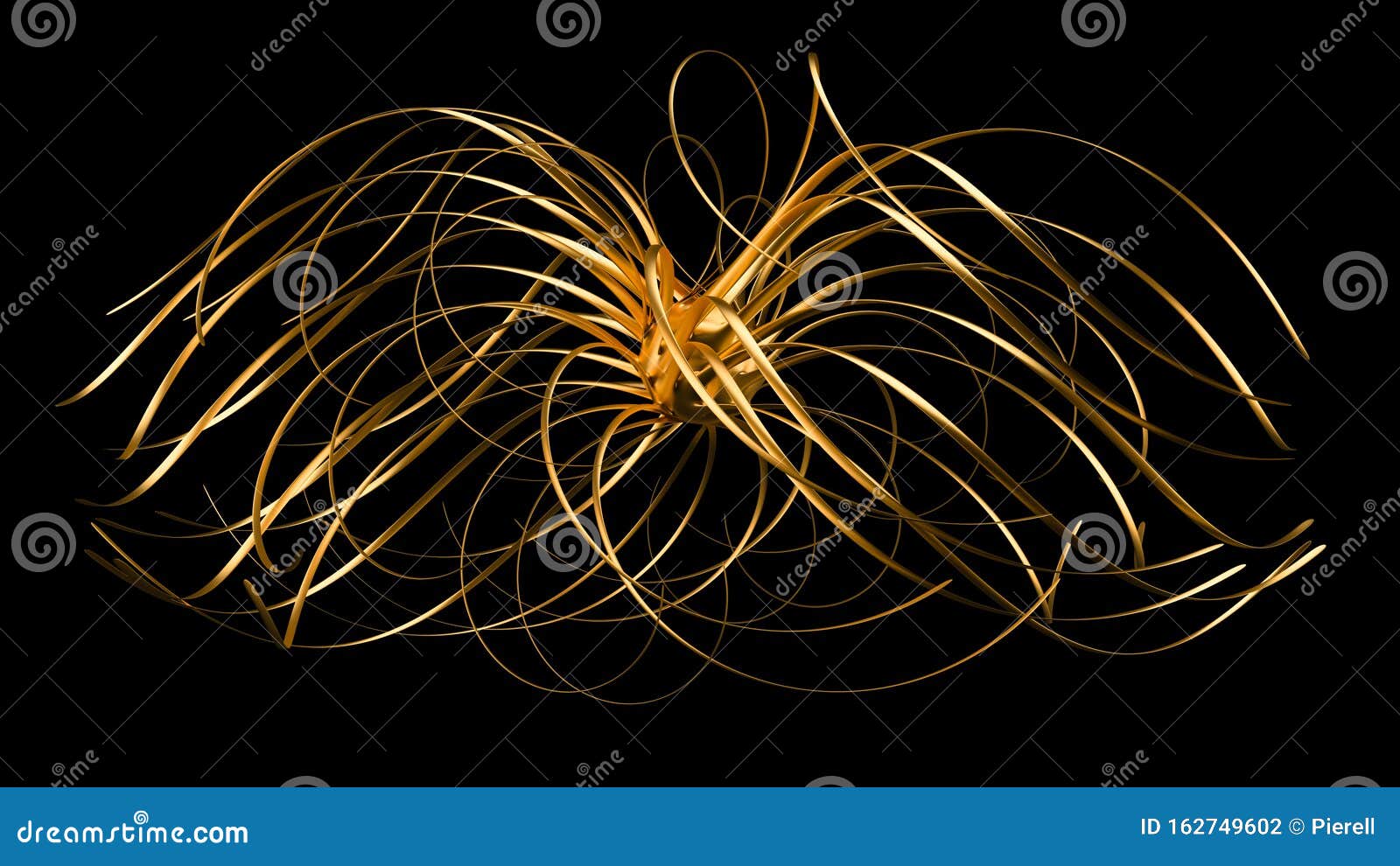 The Golden Form. 3d Image, 3d Rendering Stock Illustration ...