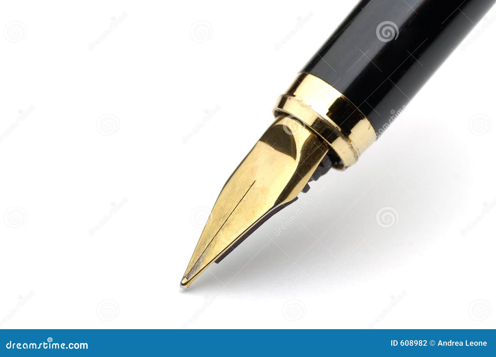 Golden Fountain Pen stock photo. Image of poetry, macro - 608982