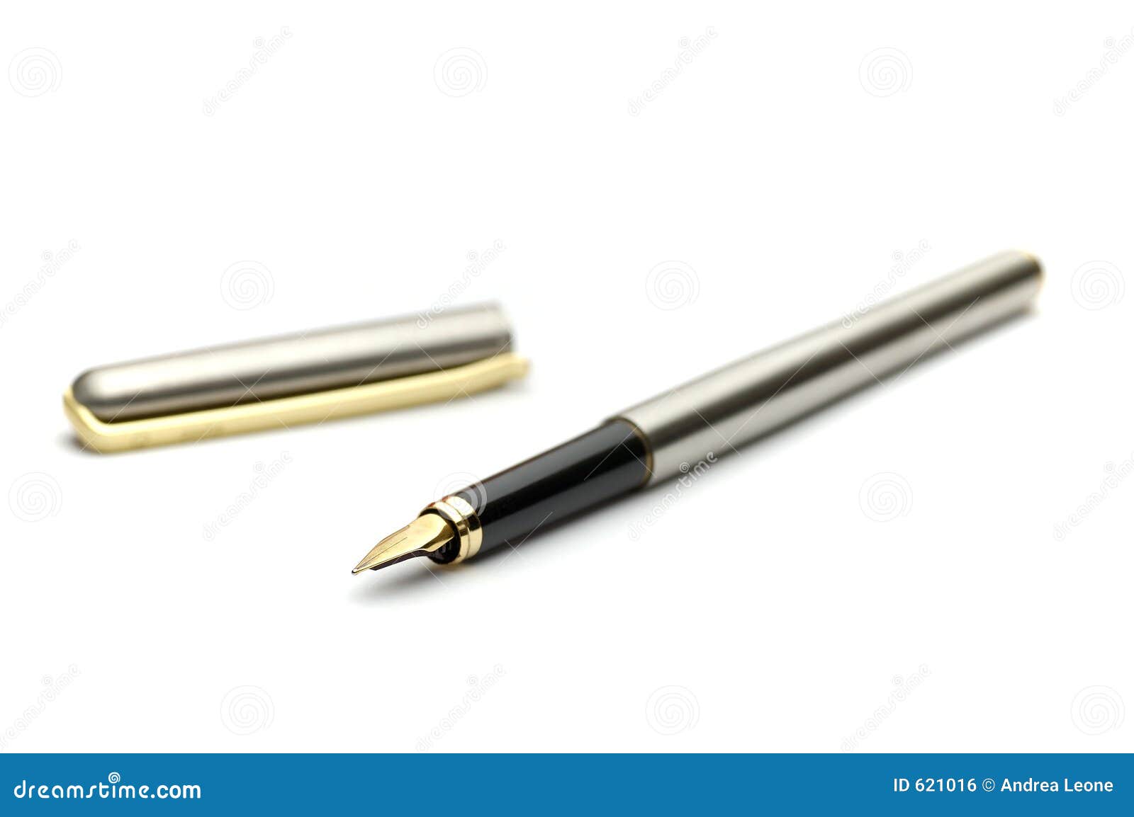 Golden Fountain Pen stock photo. Image of black, learn - 621016