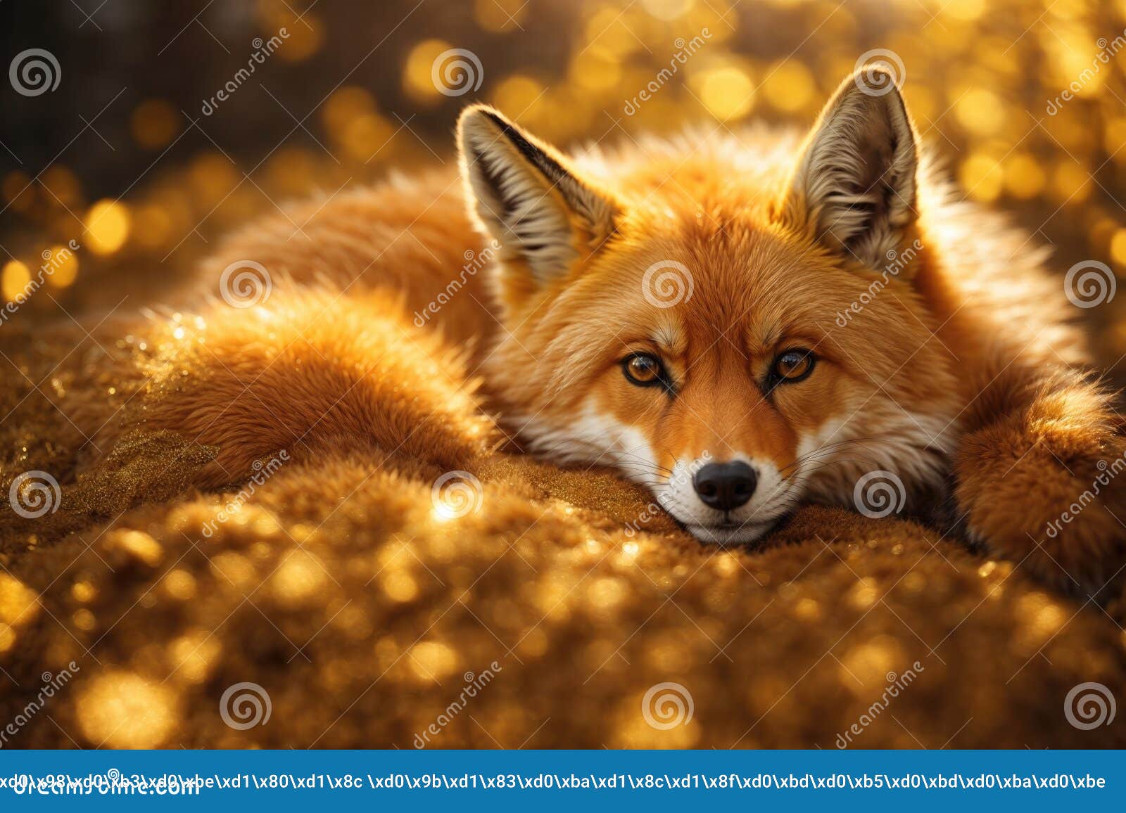 Golden Fox Skin Texture Closeup Top View. Ai Generative Stock ...