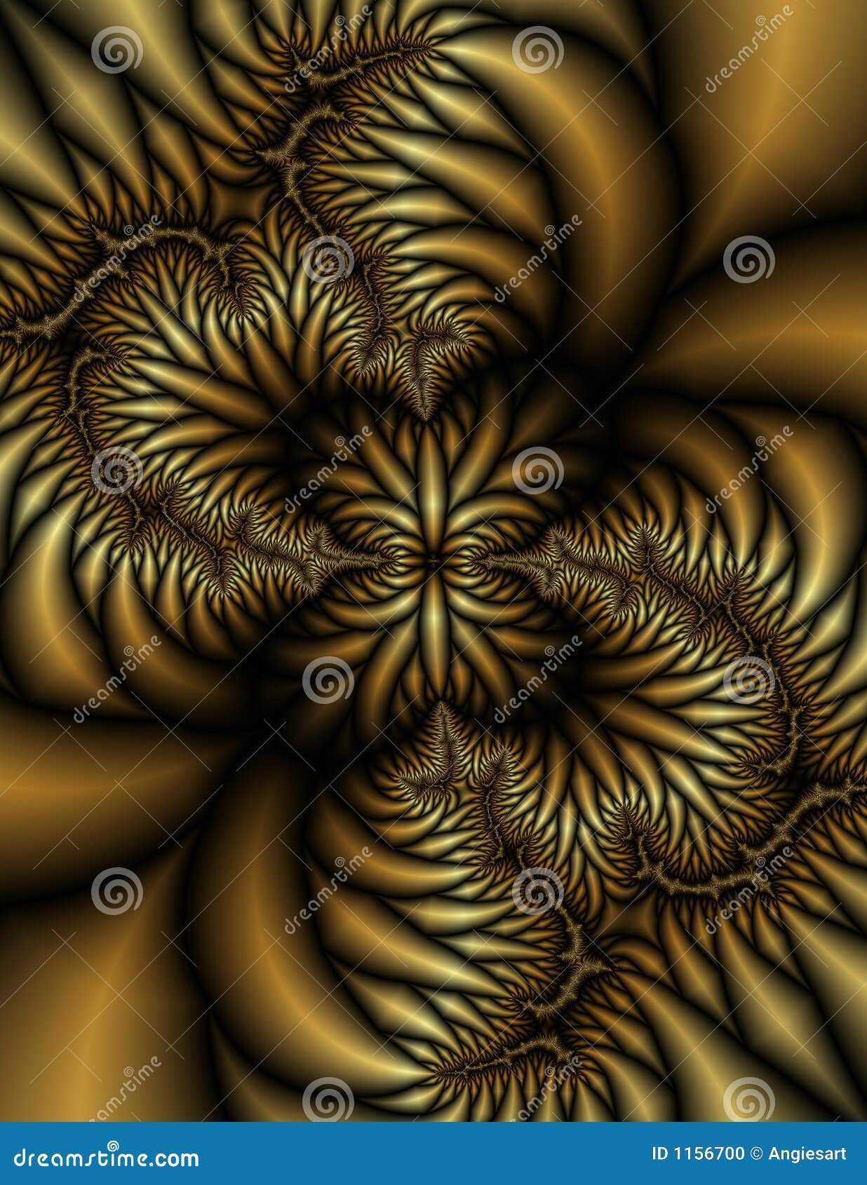 Golden Fractal stock illustration. Illustration of swirl - 1156700