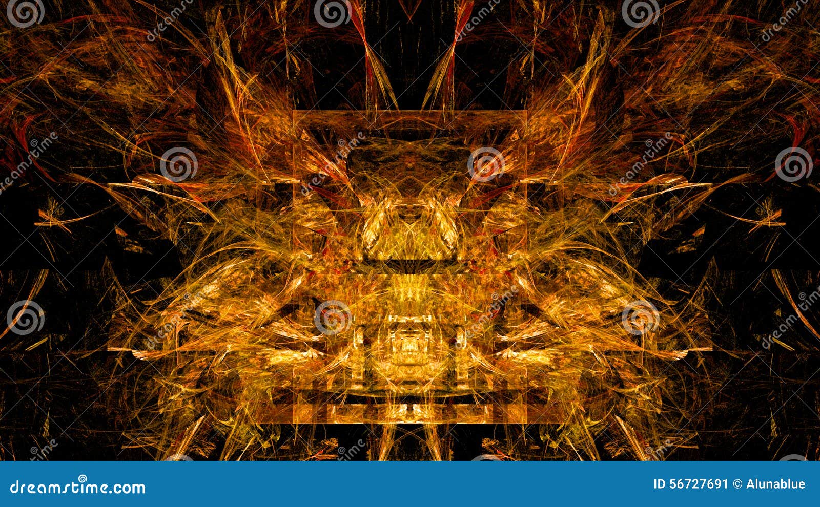 Golden Fractal Forms stock illustration. Illustration of effect - 56727691