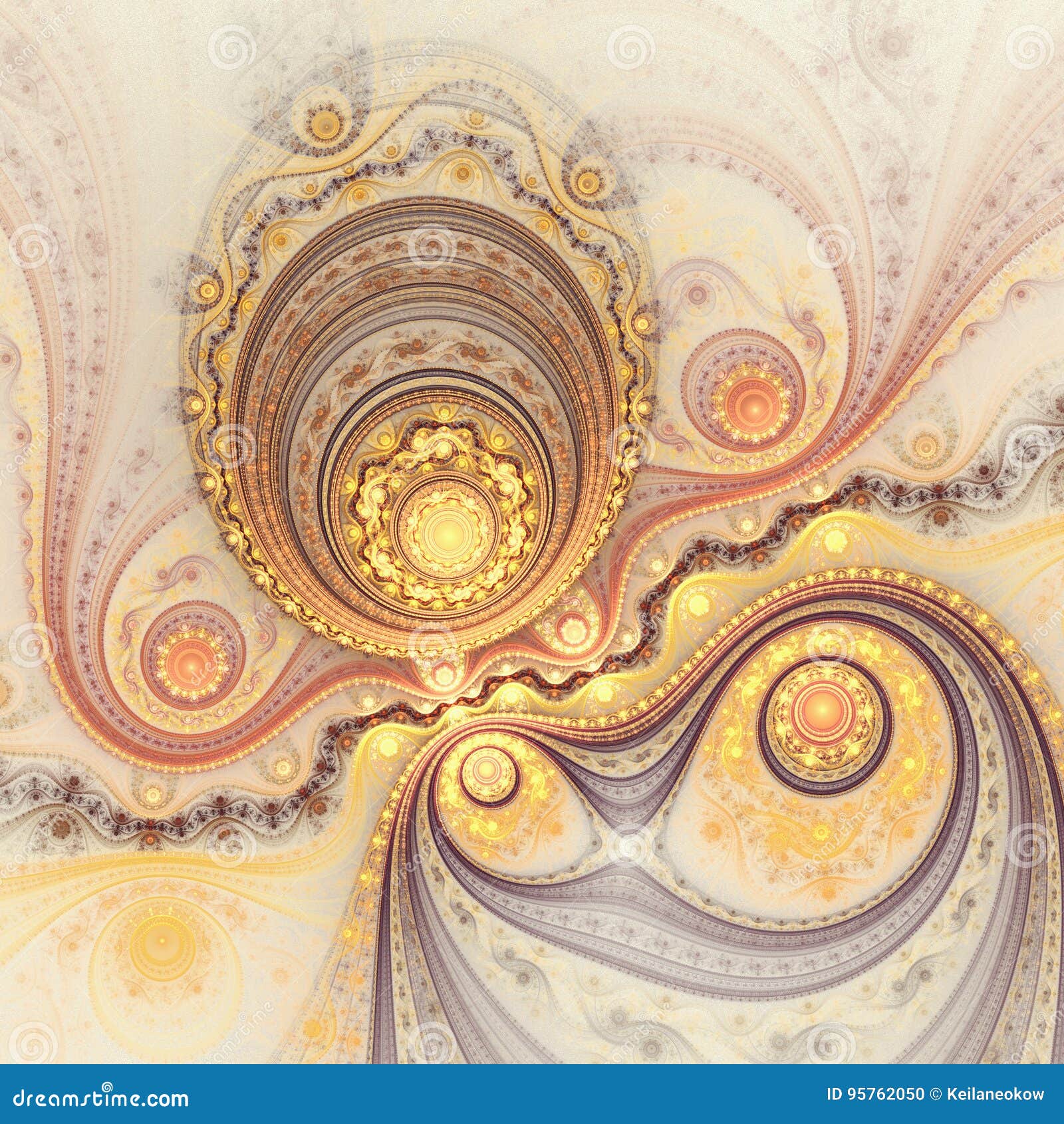 Golden fractal machine stock illustration. Illustration of concept ...