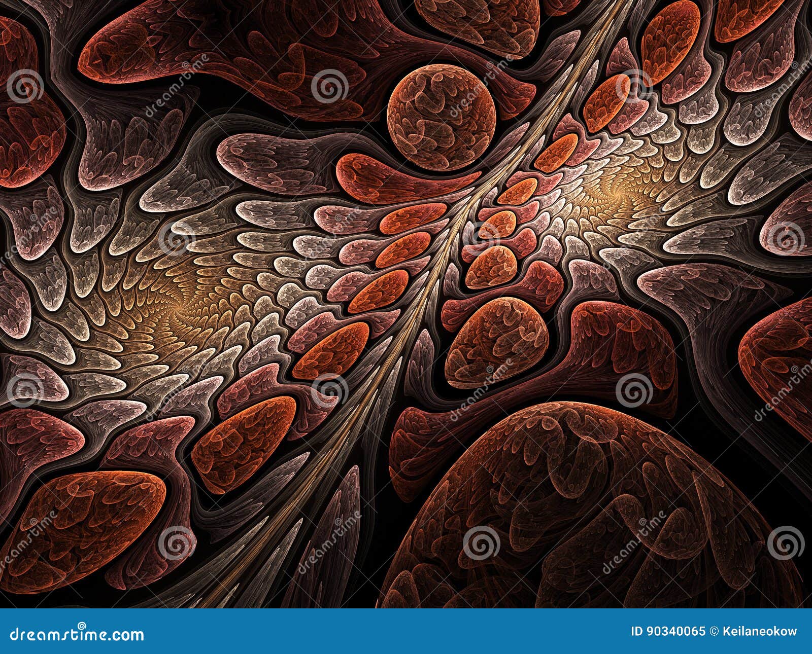 Golden fractal spirals stock illustration. Illustration of decorative ...