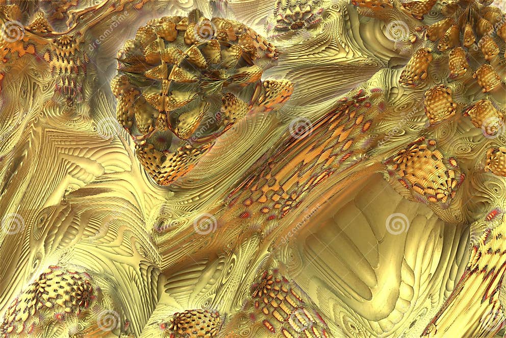 Golden fractal structure stock illustration. Illustration of power ...