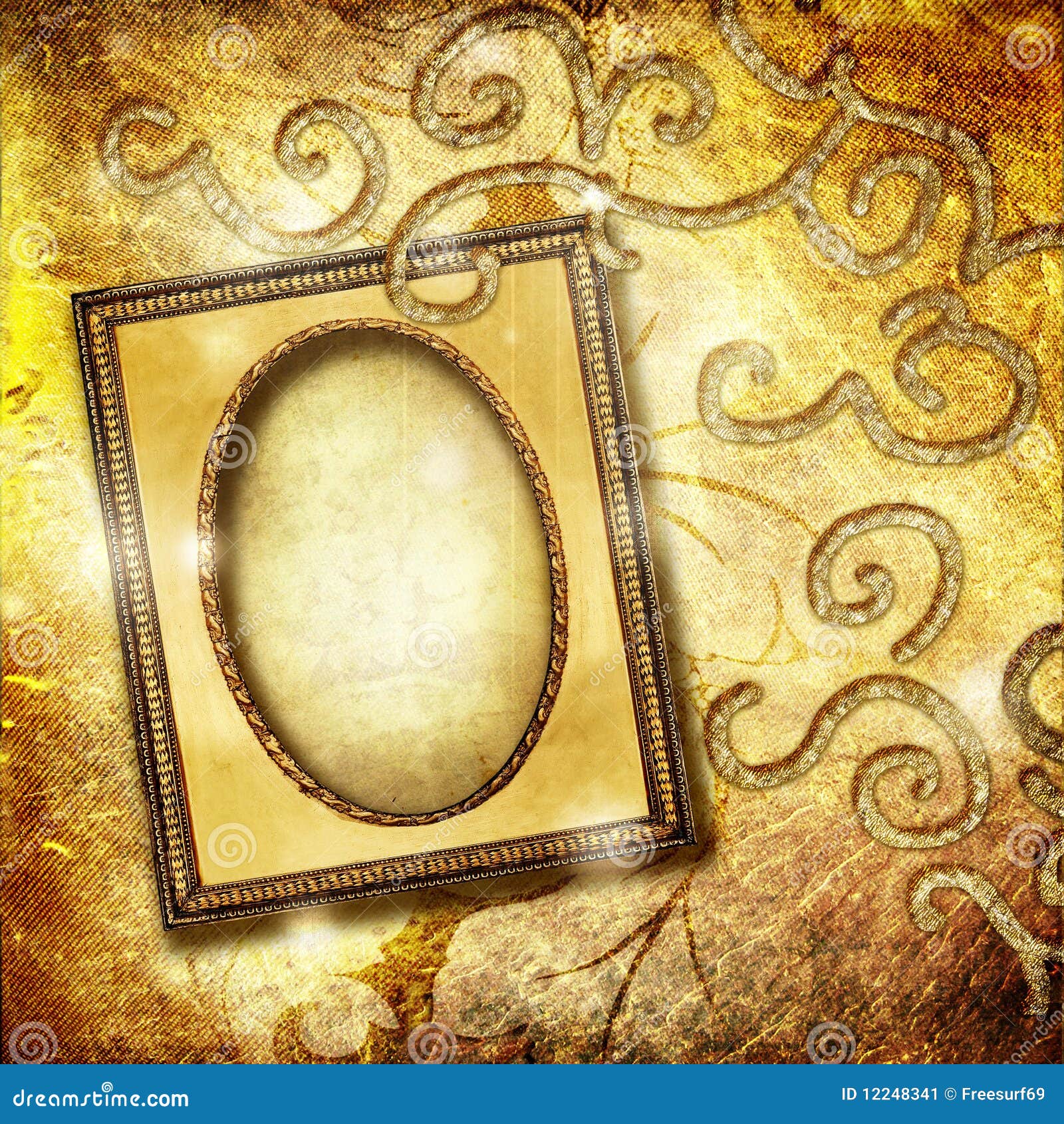 Golden frame stock illustration. Illustration of retro - 12248341