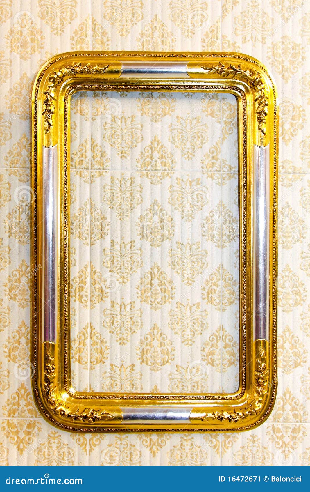 Golden frame stock image. Image of tiles, wall, antique - 16472671