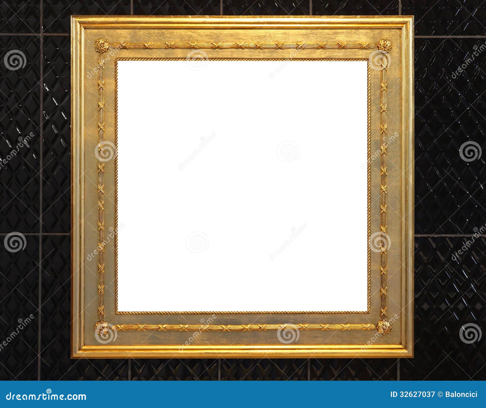 Golden frame stock image. Image of vintage, luxury, square - 32627037