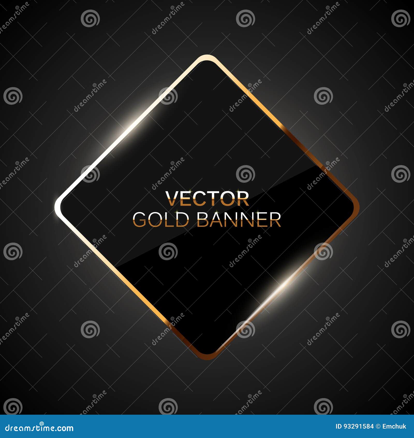Golden frame banner stock vector. Illustration of design - 93291584