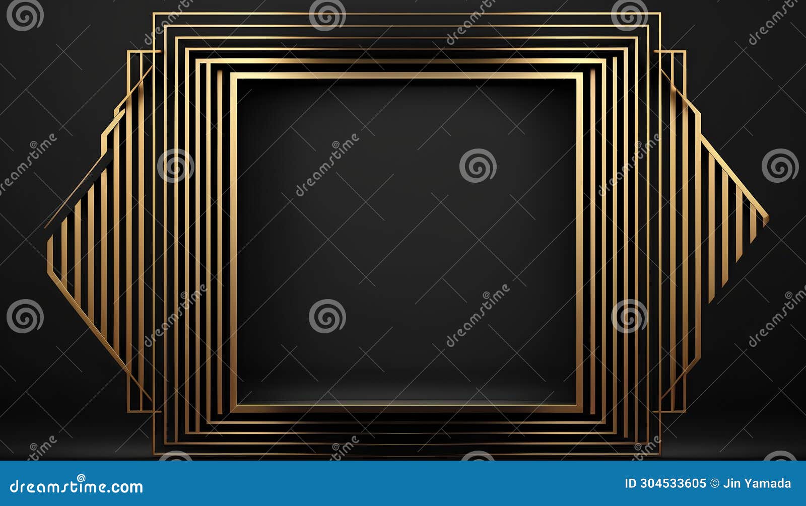 Golden Frame on Black Background. Luxury Design. Vector Illustration ...