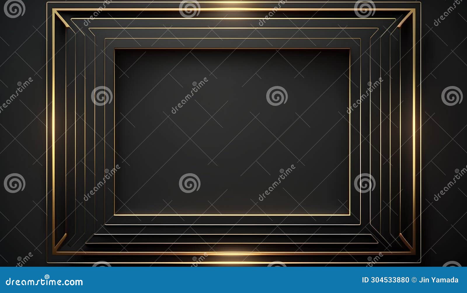 Golden Frame on a Black Background. Vector Illustration. Eps 10 Stock ...