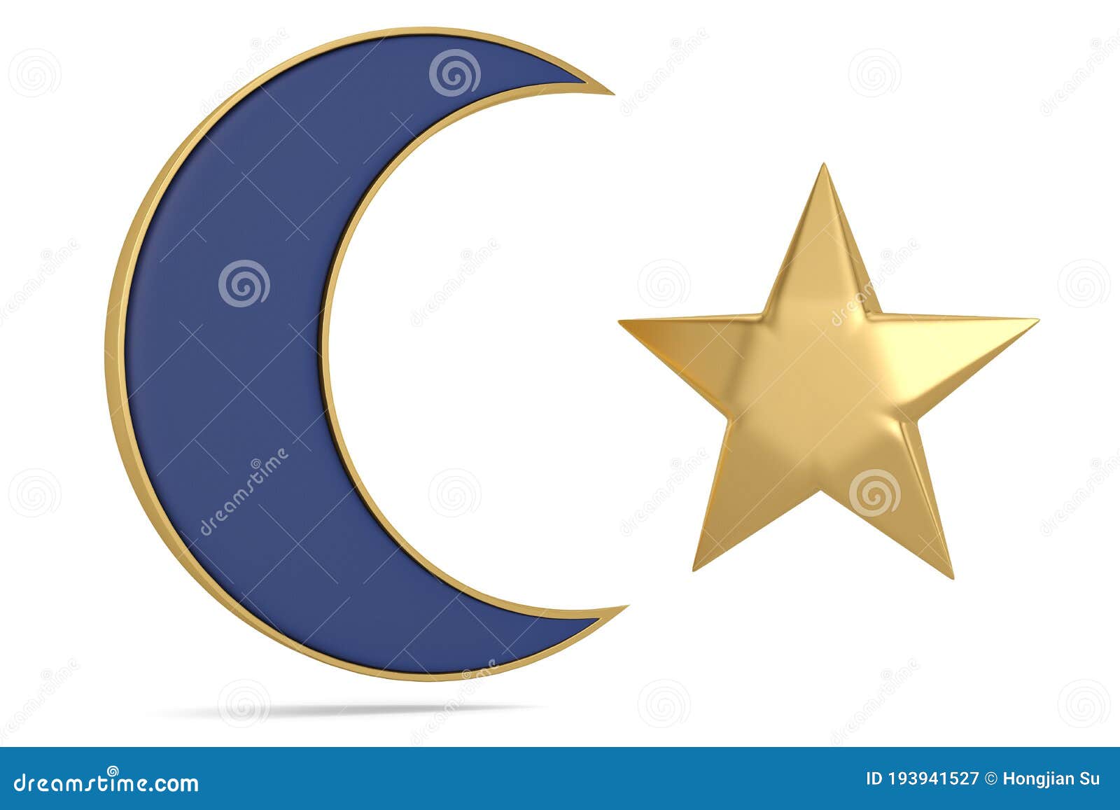 Golden Frame Blue Moon Isolated on White Background, 3D Render. 3D ...