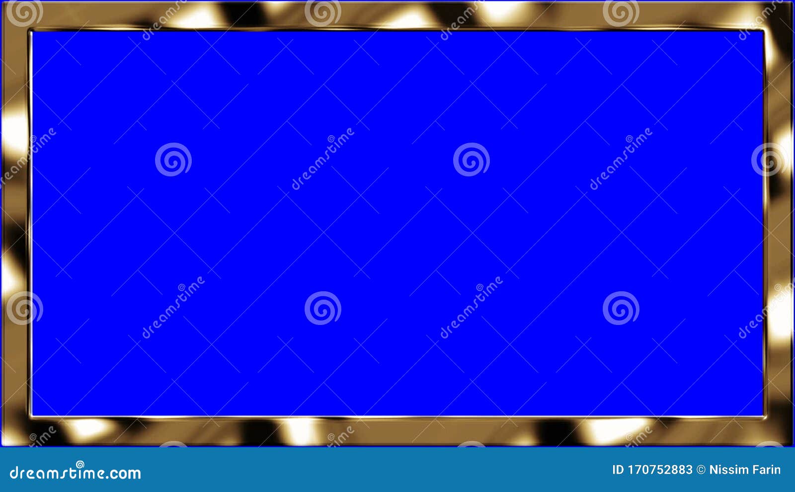 Golden Frame on a Blue Screen Background Stock Video - Video of ...