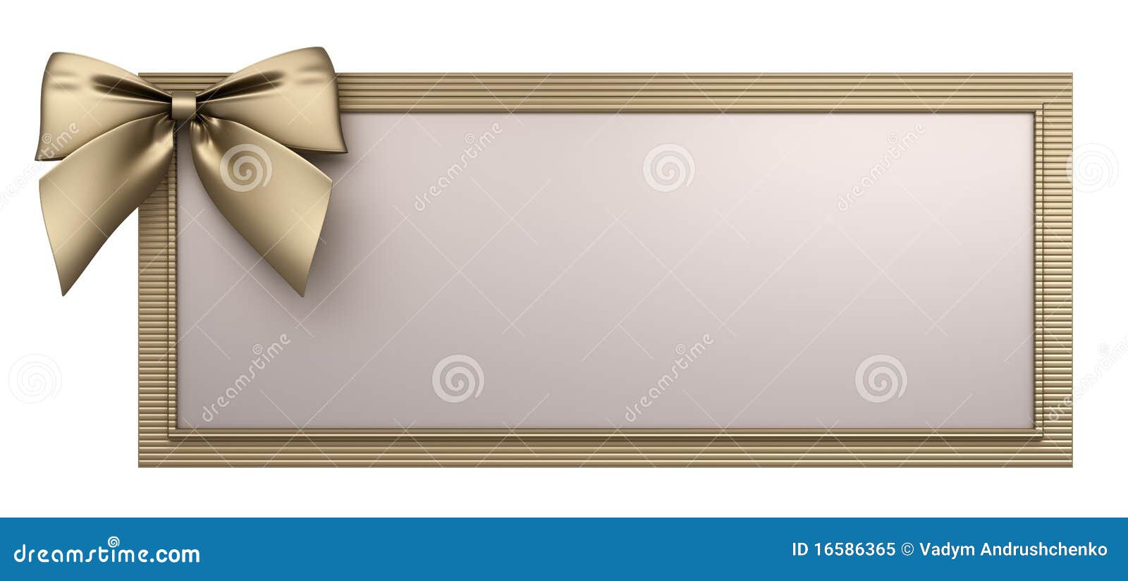 Golden Frame with Bow 3d Render Stock Illustration - Illustration of ...