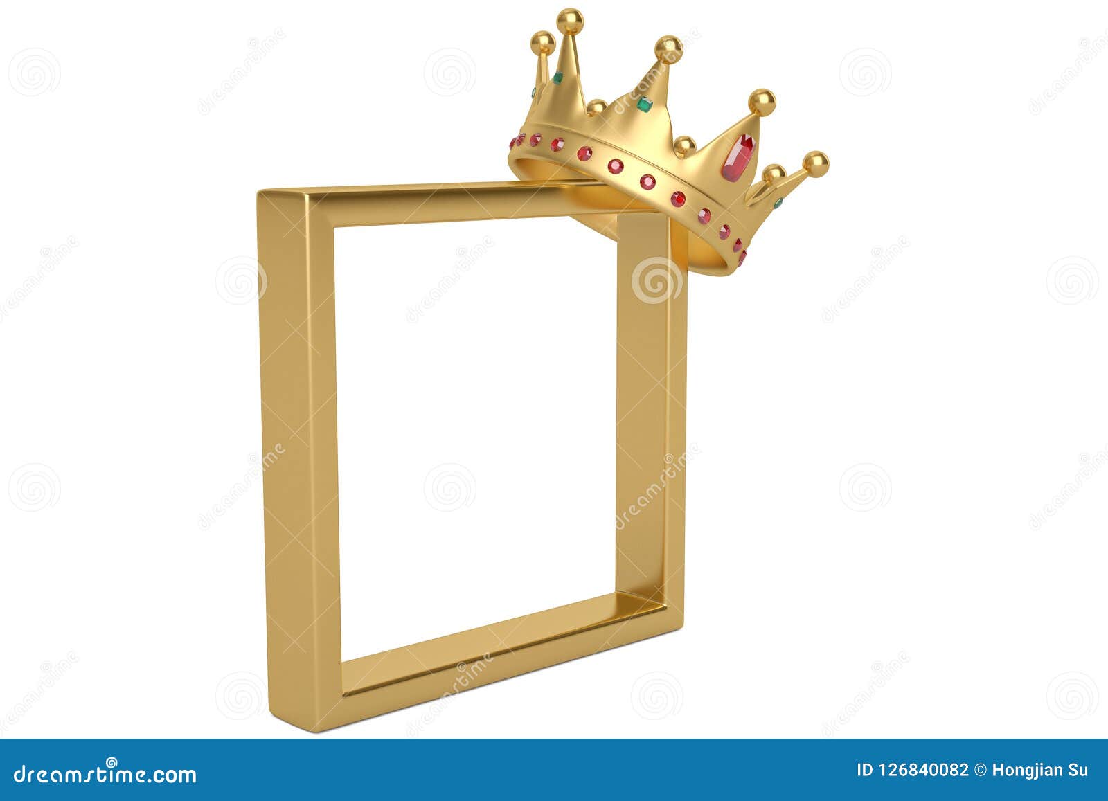 Golden Frame with Crown. 3D Illustration. Stock Illustration ...