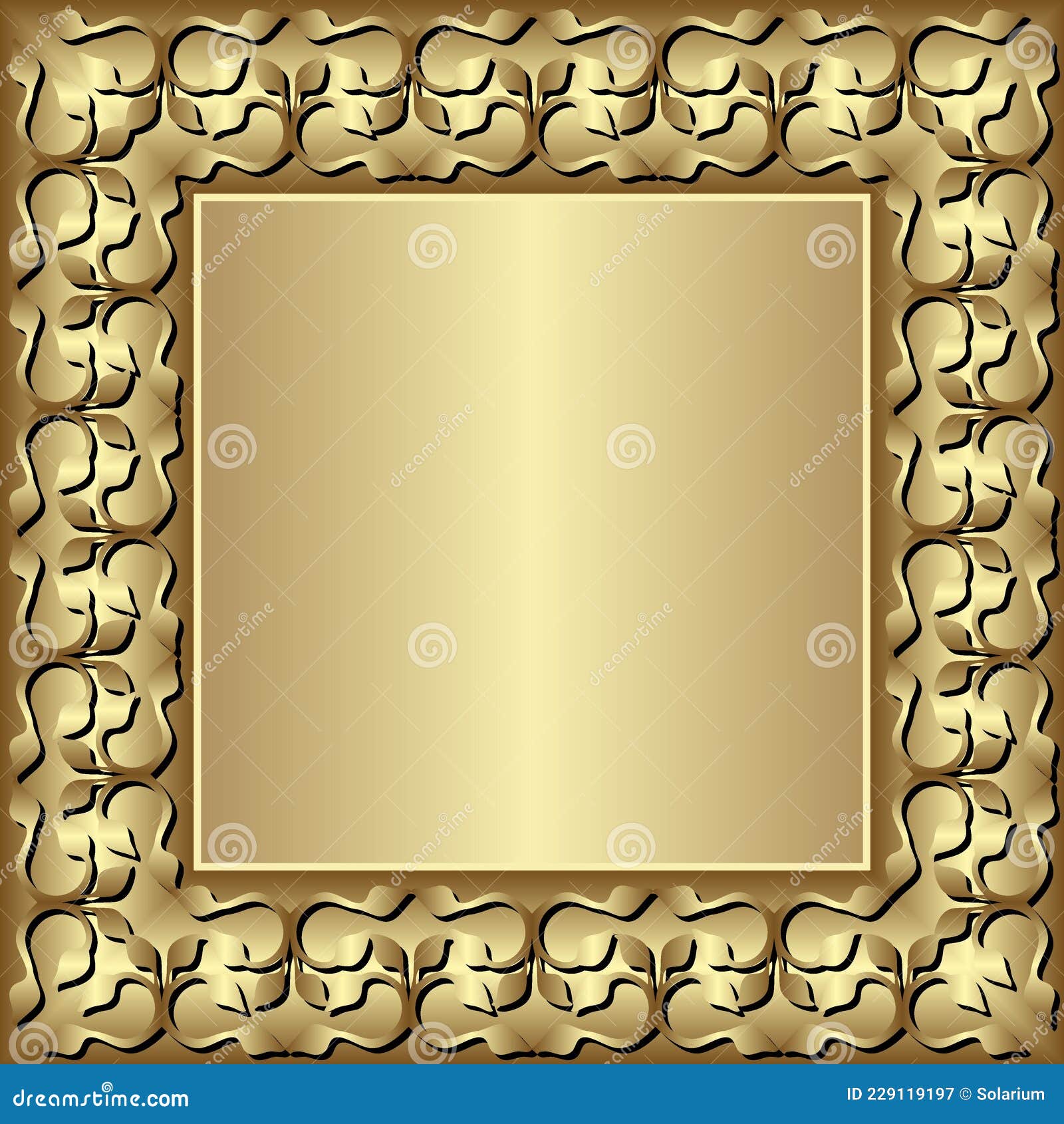 Golden frame stock vector. Illustration of baroque, border - 229119197