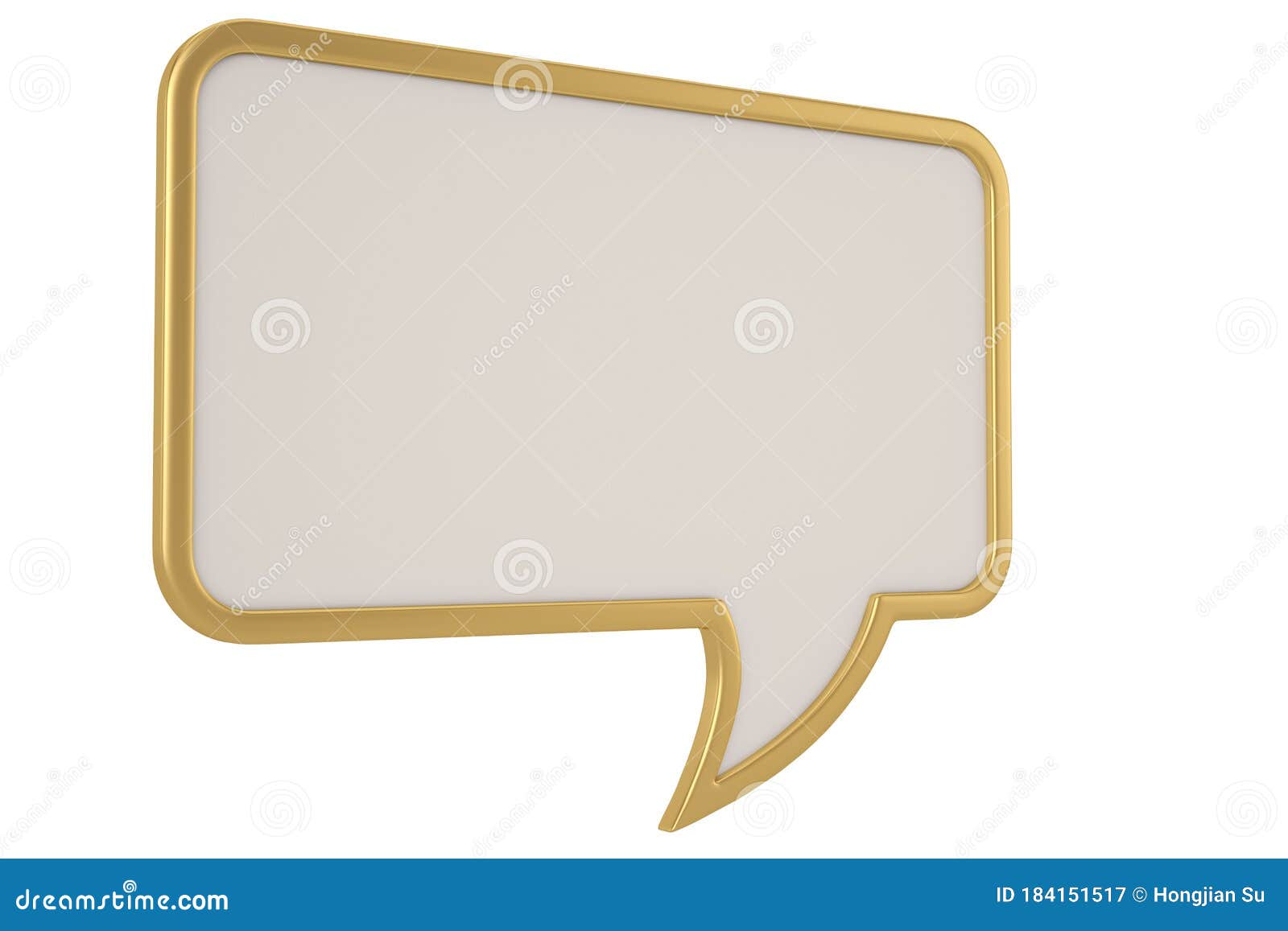 Golden Frame Dialog Isolated on White Background. 3D Illustration Stock ...