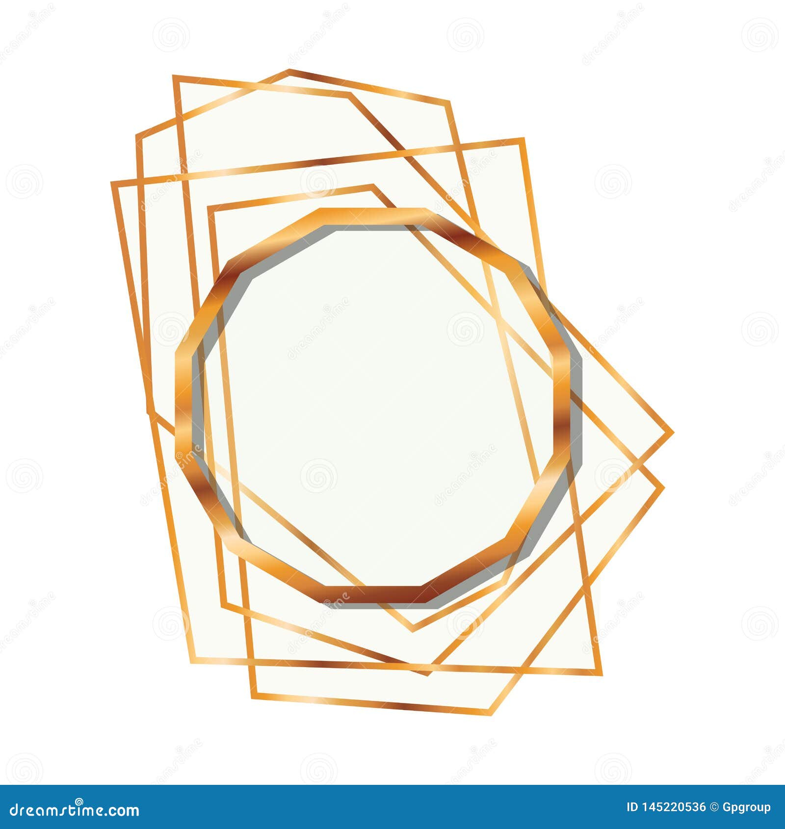 Golden Frame Dodecagon Isolated Icon Stock Vector - Illustration of ...