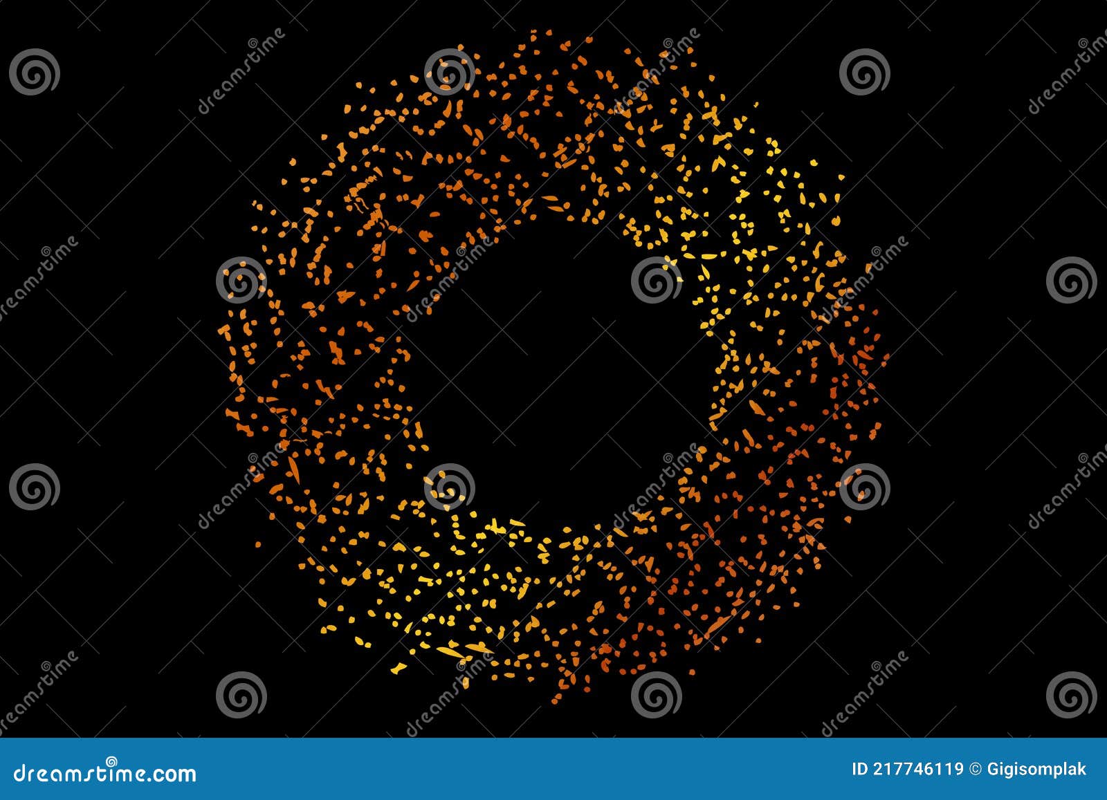 Vector Golden Frame from Dot and Splat, Circle Hole for Certificate ...