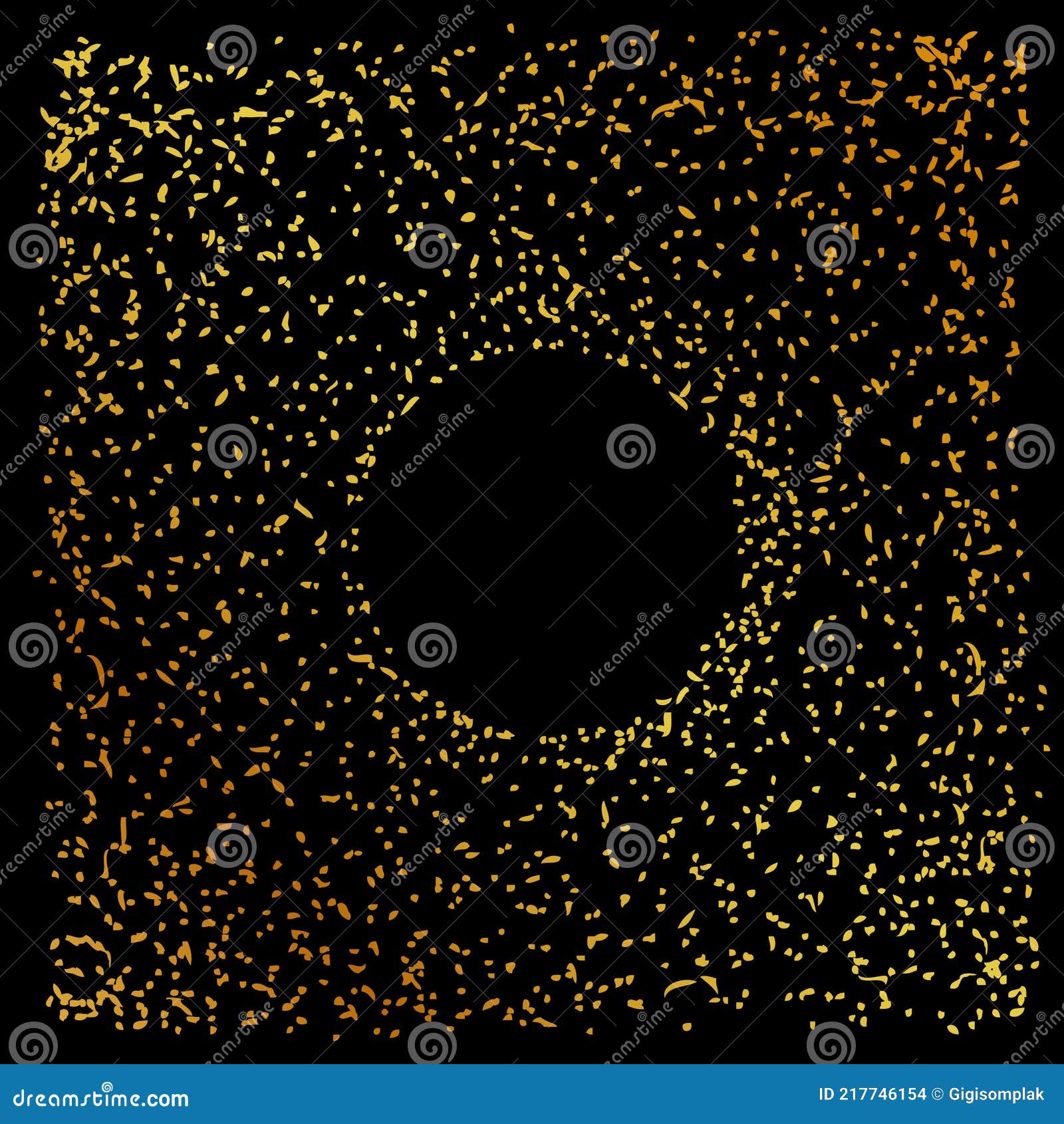 Vector Golden Frame from Dot and Splat, Circle Hole for Certificate ...