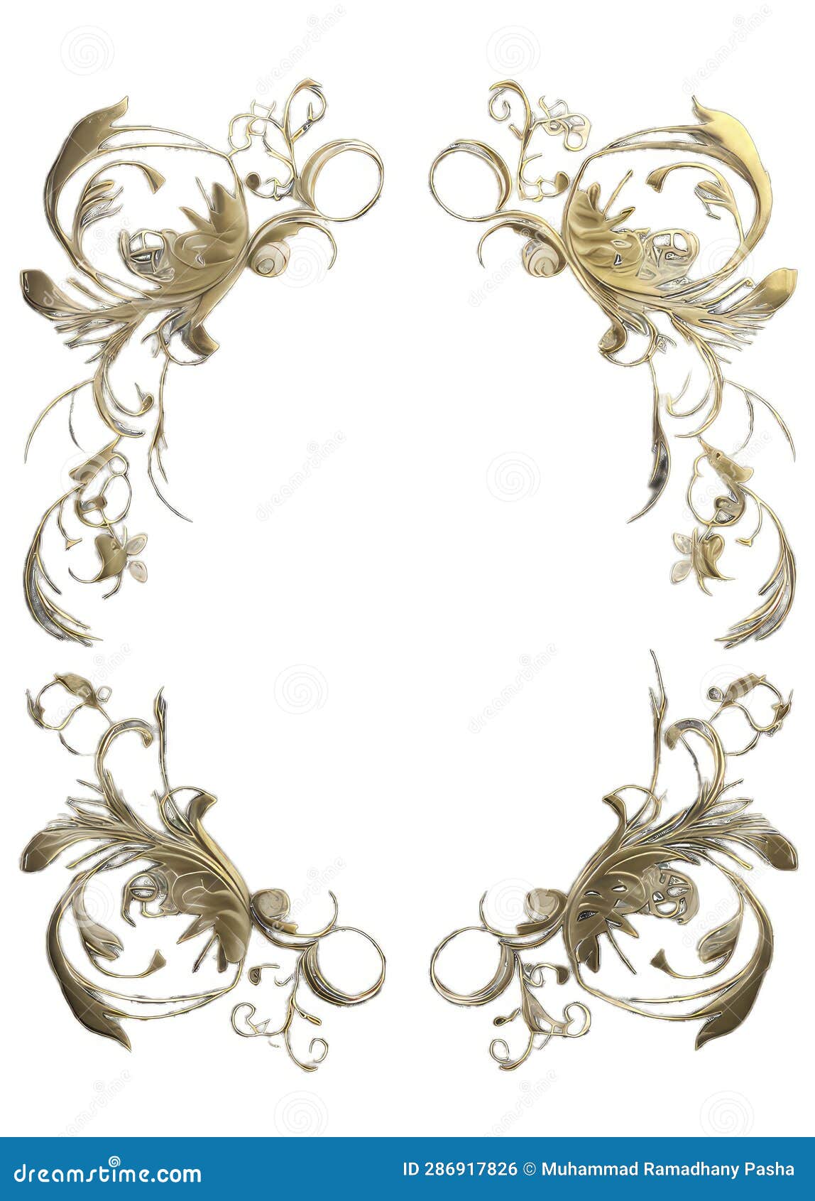 Golden Frame Elements. Gold Angles Border on Transparent Background ...