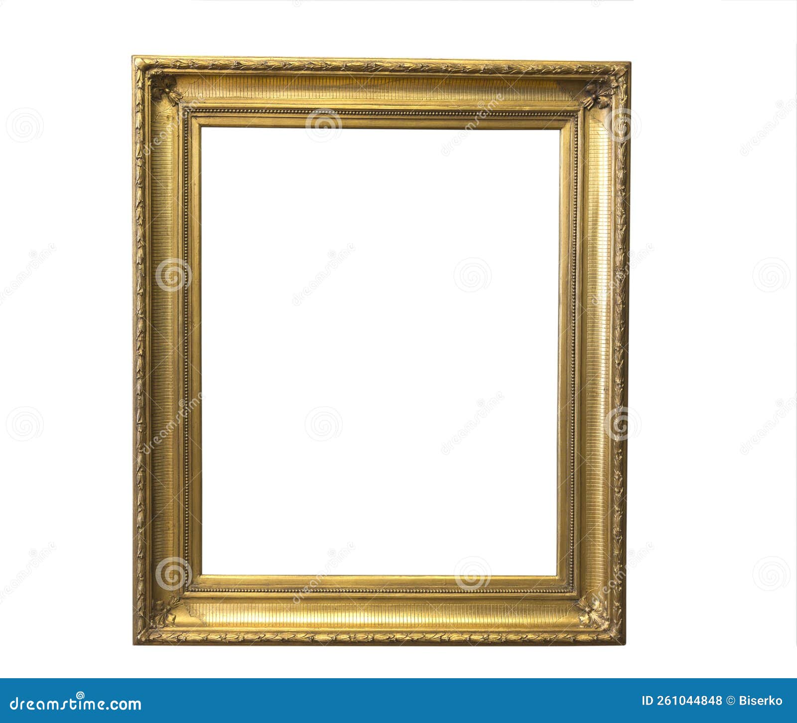 Golden Frame with Floral Decorations Stock Photo - Image of object ...