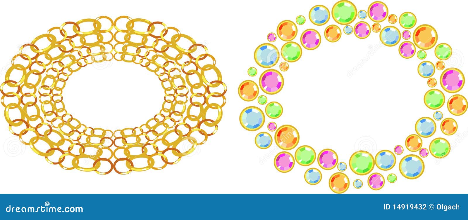 Golden Frame and Frame with Strass Stock Vector - Illustration of chic ...