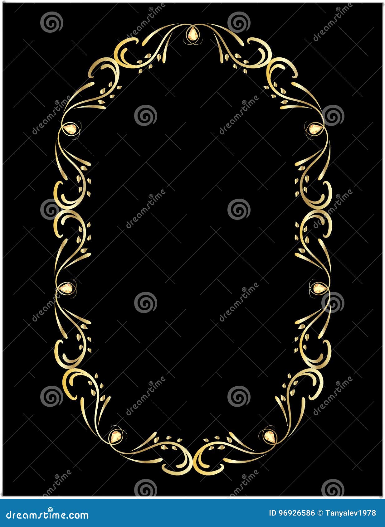 Golden frame gem vector stock vector. Illustration of metal - 96926586