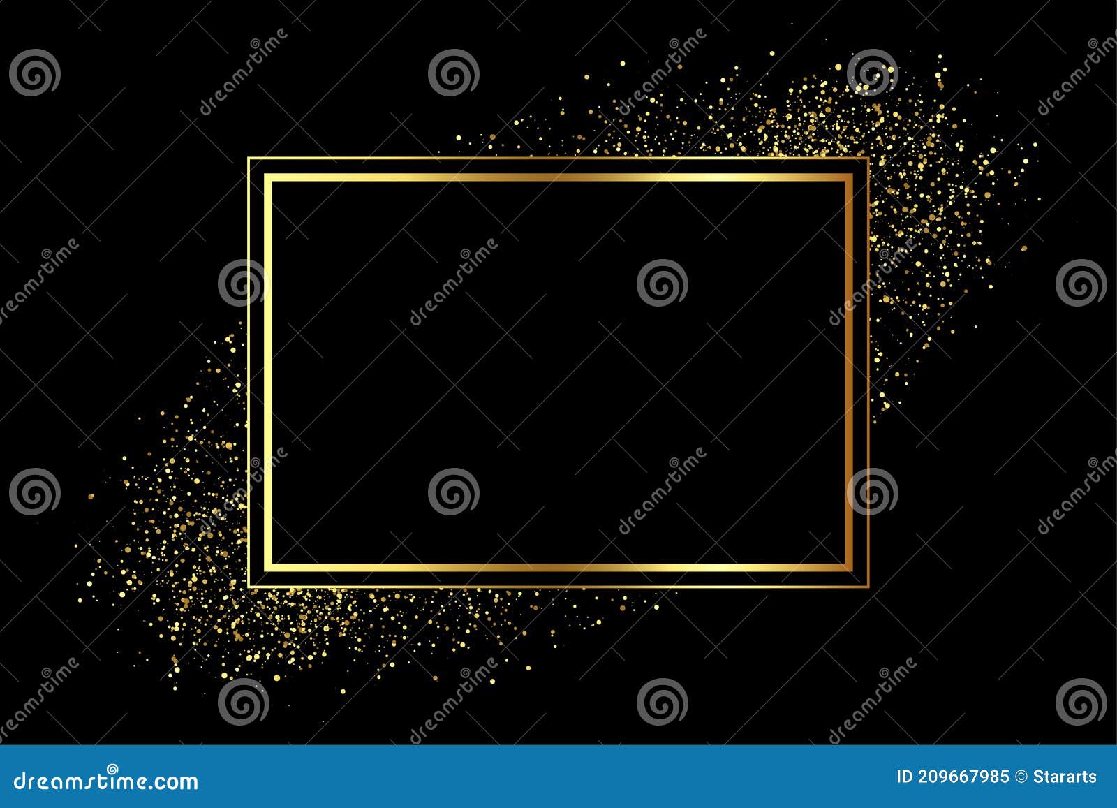 Golden Frame with Glitter Scatter Stock Vector - Illustration of dark ... Golden Frame with Glitter Scatter Stock Vector - Illustration of dark ...