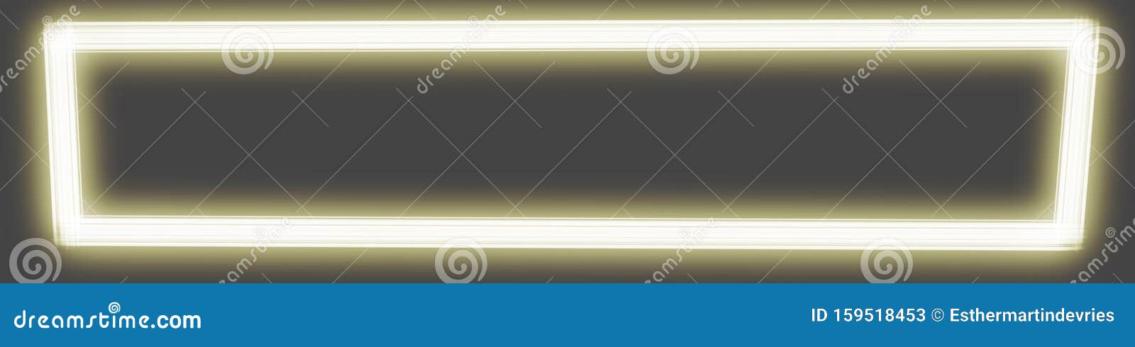 Golden Frame with Glow Effect. Neon Rectangle Frame and Glitter Effect ...