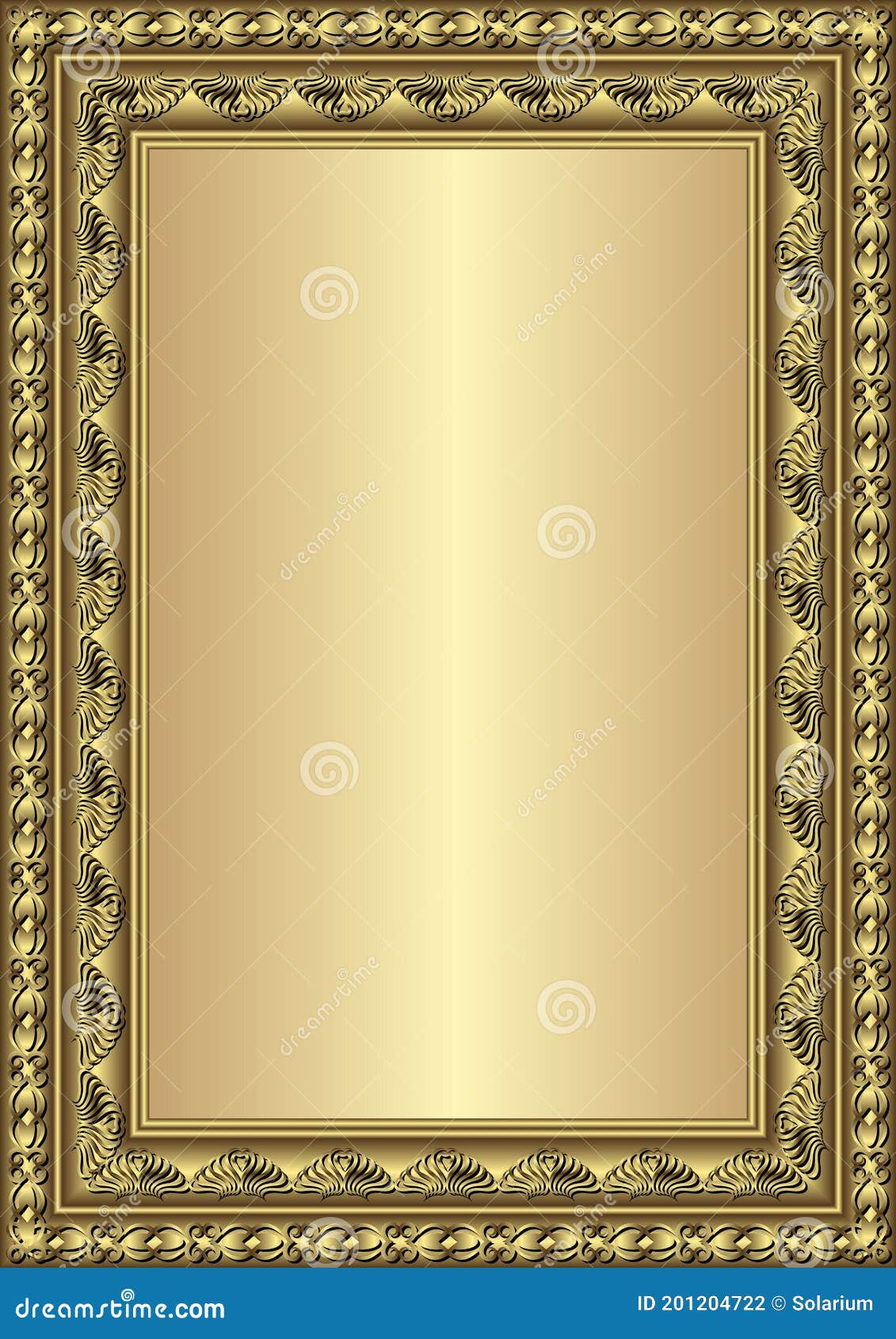 Golden frame stock vector. Illustration of decorative - 201204722