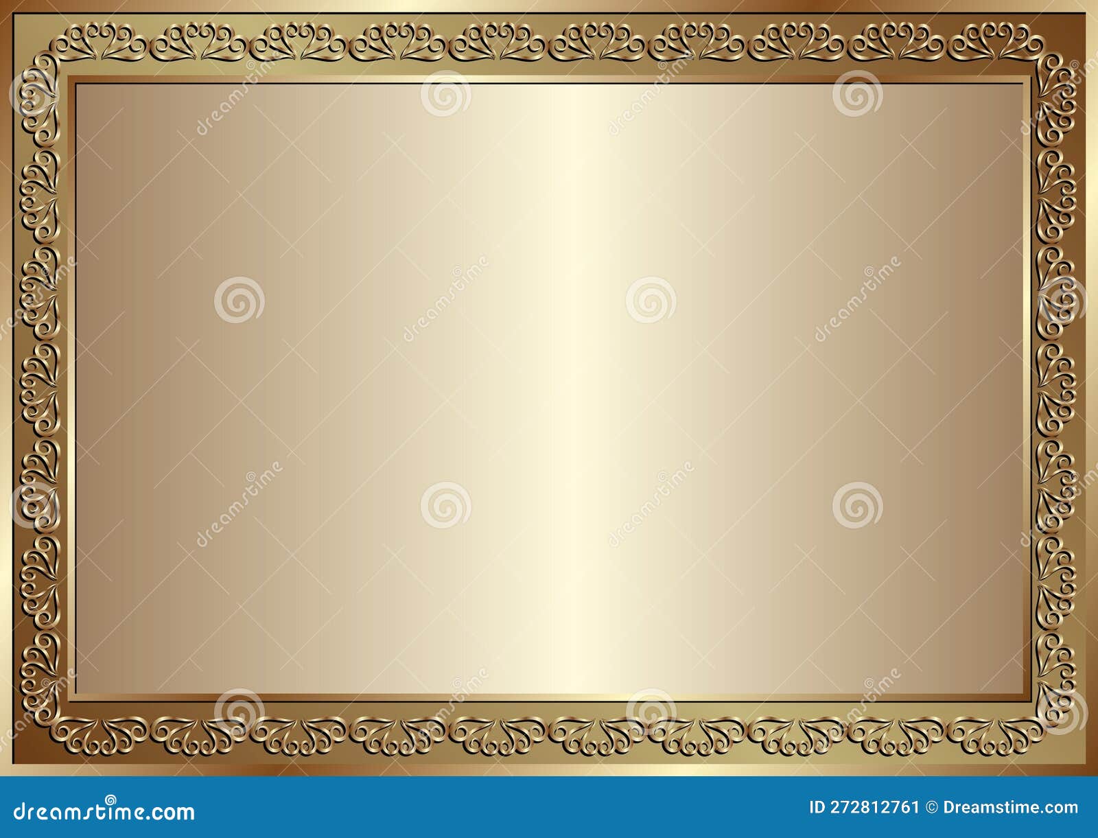 Golden frame stock vector. Illustration of frame, ornament - 272812761