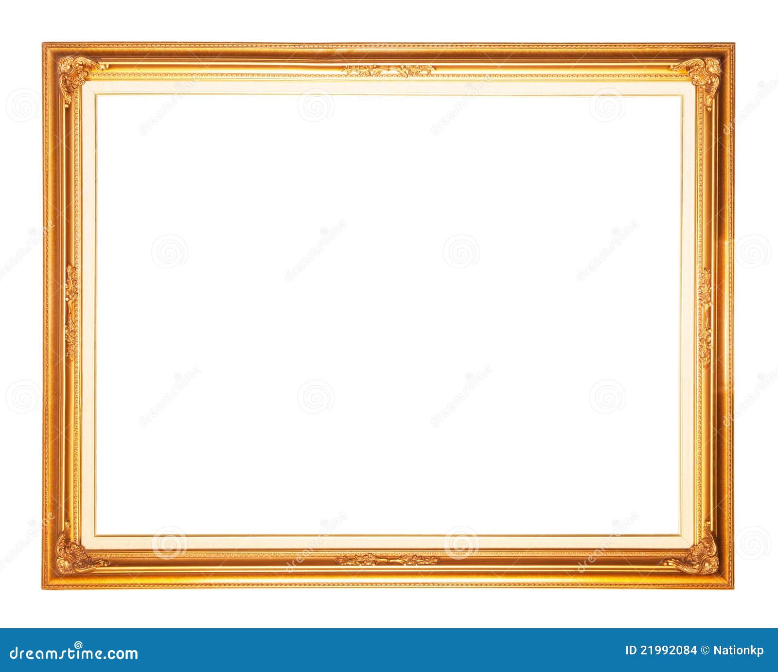 Golden frame isolated stock photo. Image of revival, single - 21992084