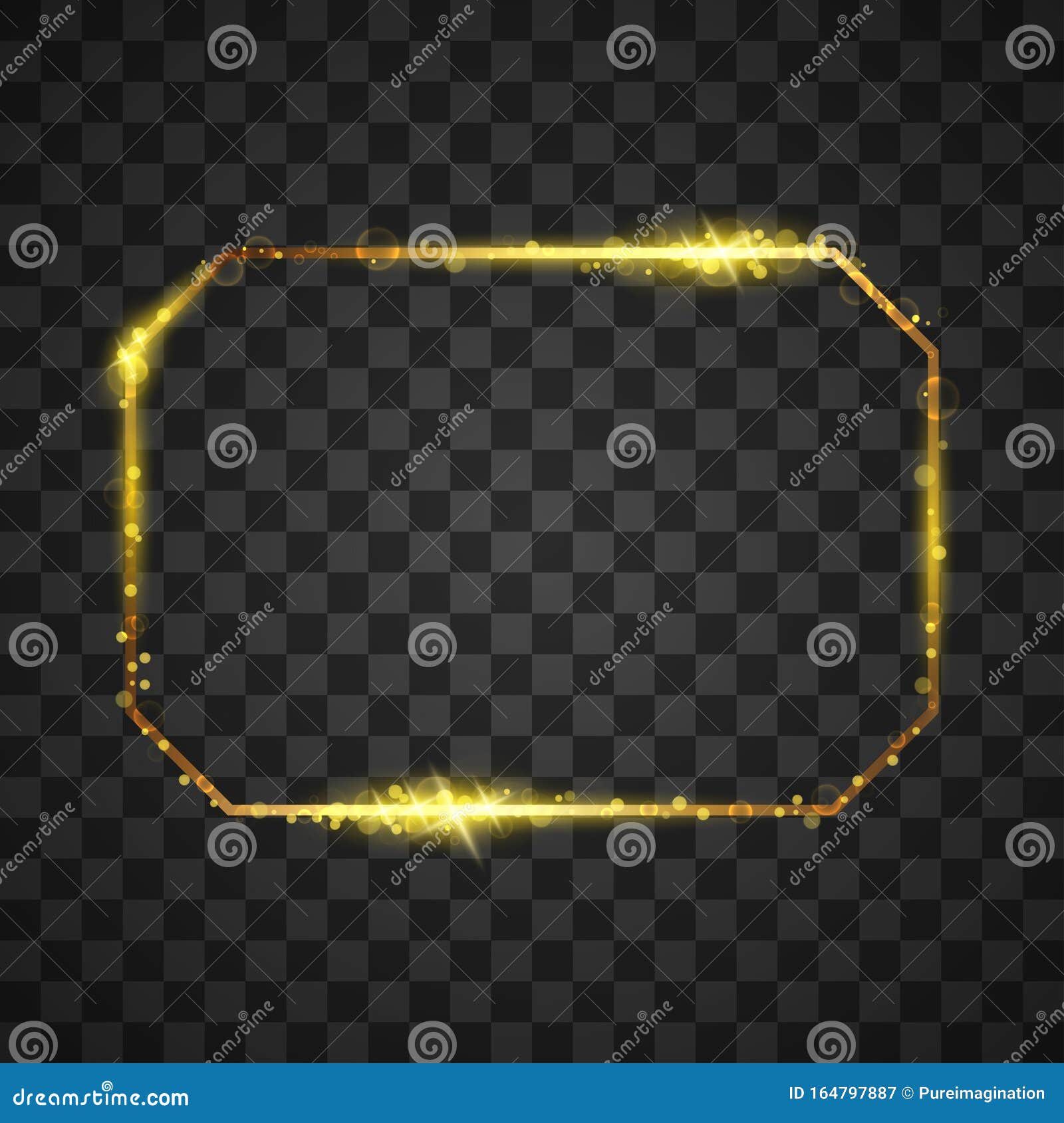 Golden Frame with Lights Effects Stock Vector - Illustration of golden ...