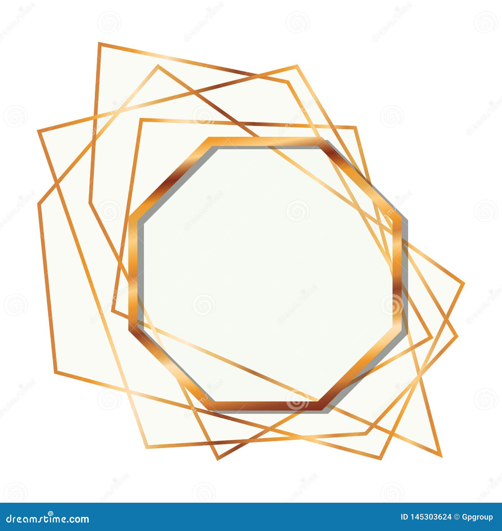 Golden Frame Octagon Isolated Icon Stock Vector - Illustration of card ...
