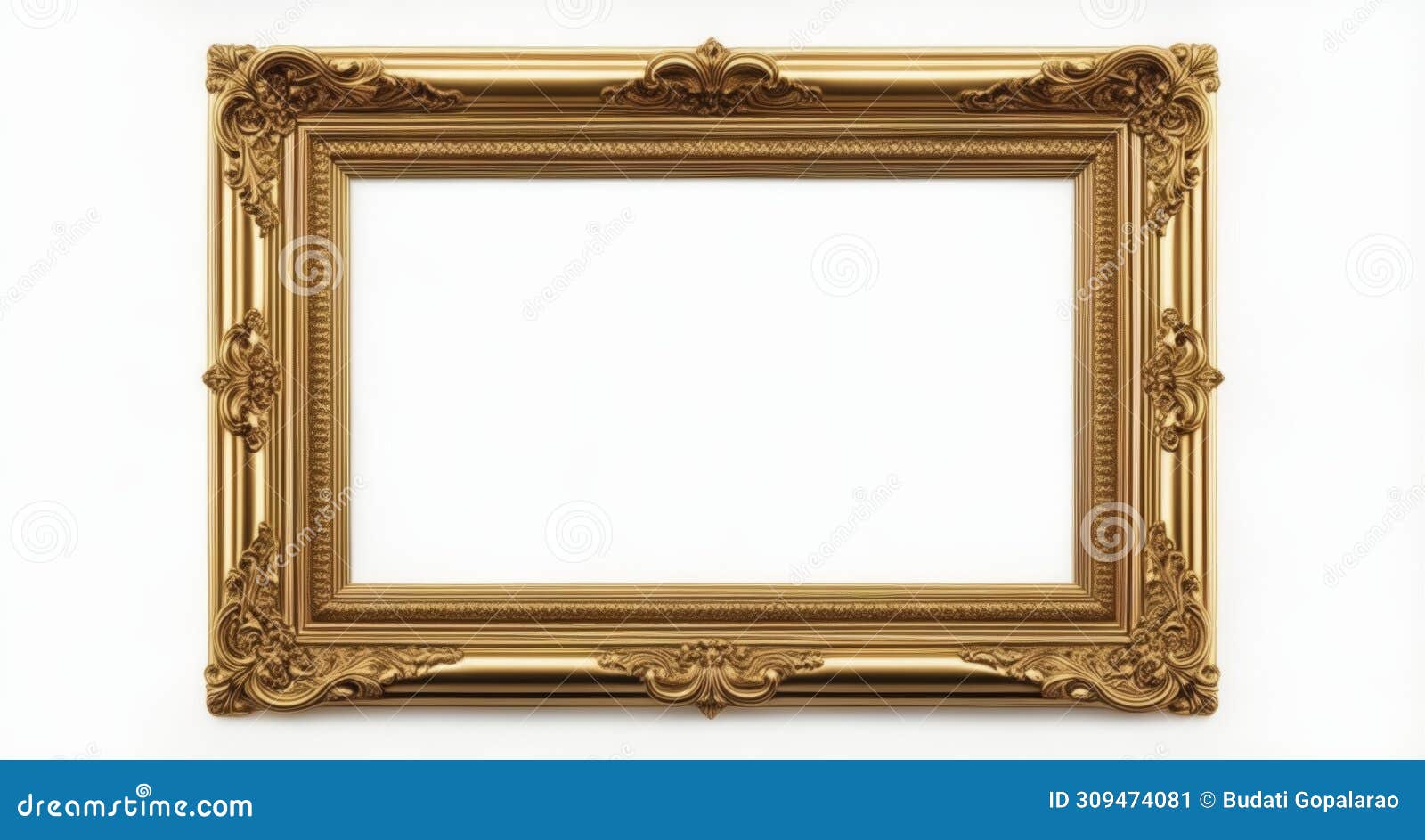 Golden Frame, Ready for Your Masterpiece Stock Illustration ...