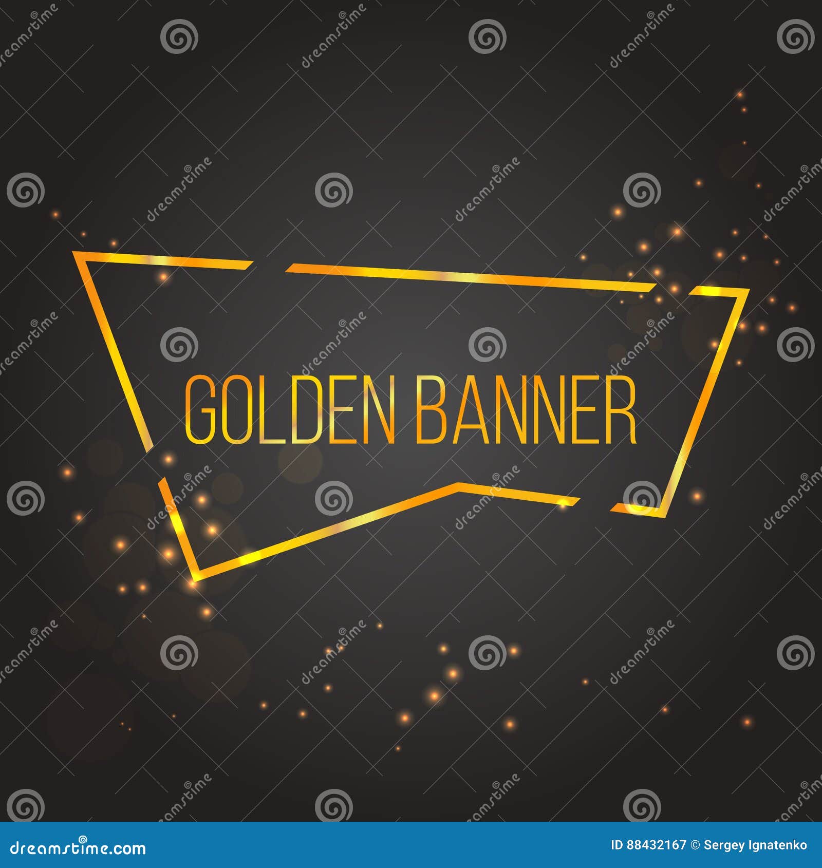 Golden Frame, Shining Lines Banner. Vector Illustration Stock Vector ...