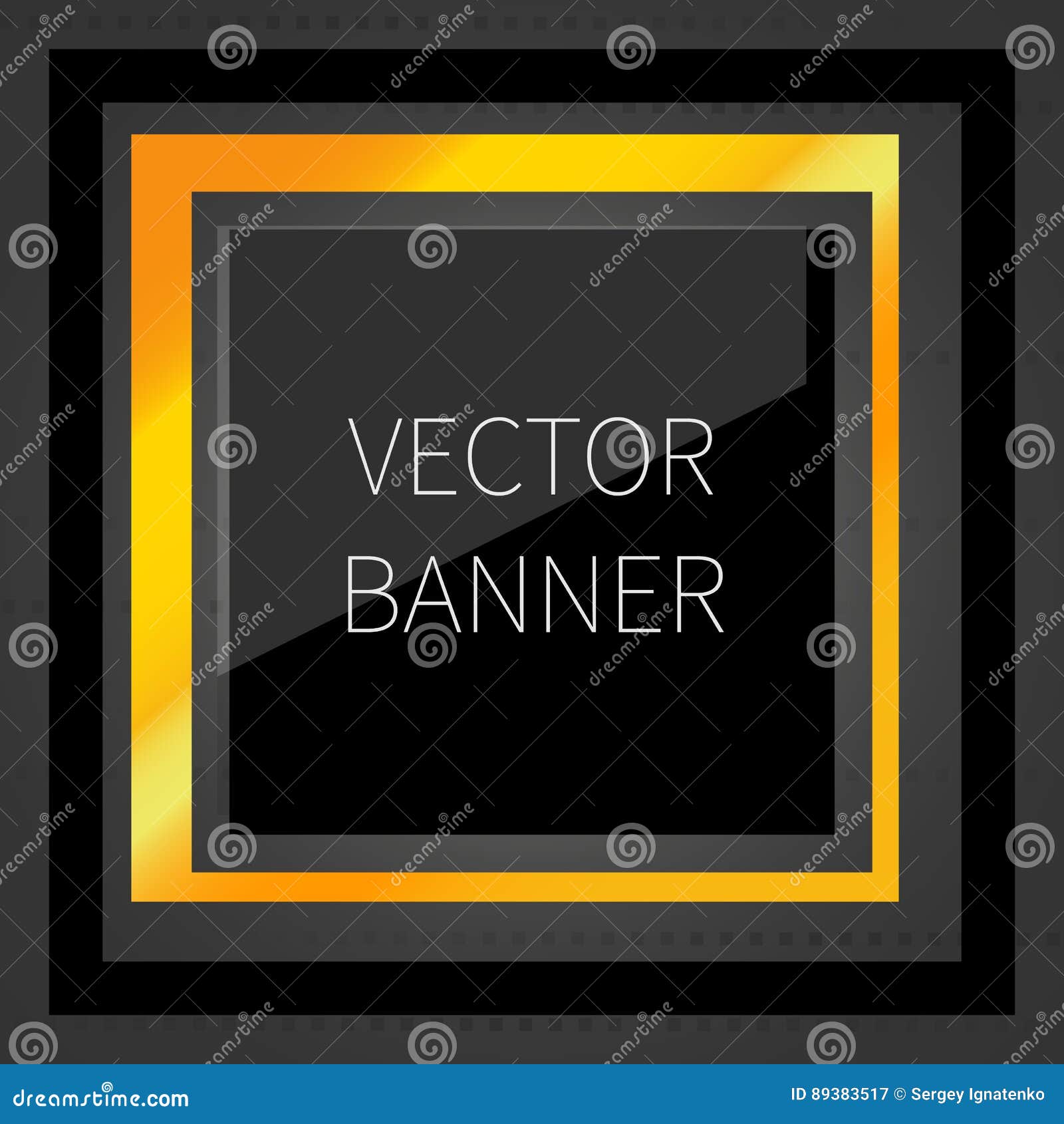 Golden Frame, Shining Square Banner. Vector Illustration Stock ...