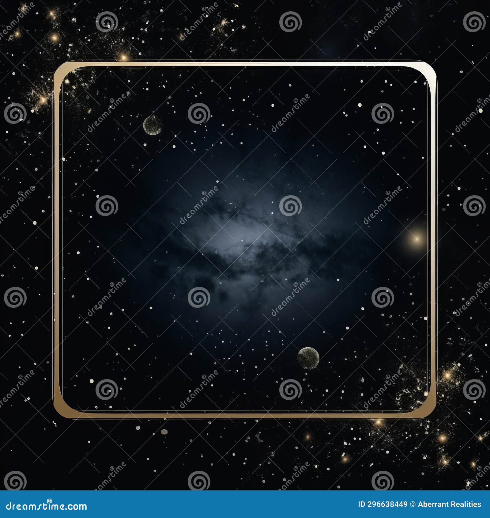 Golden Frame with Stars and Milky Way in the Background Stock ...