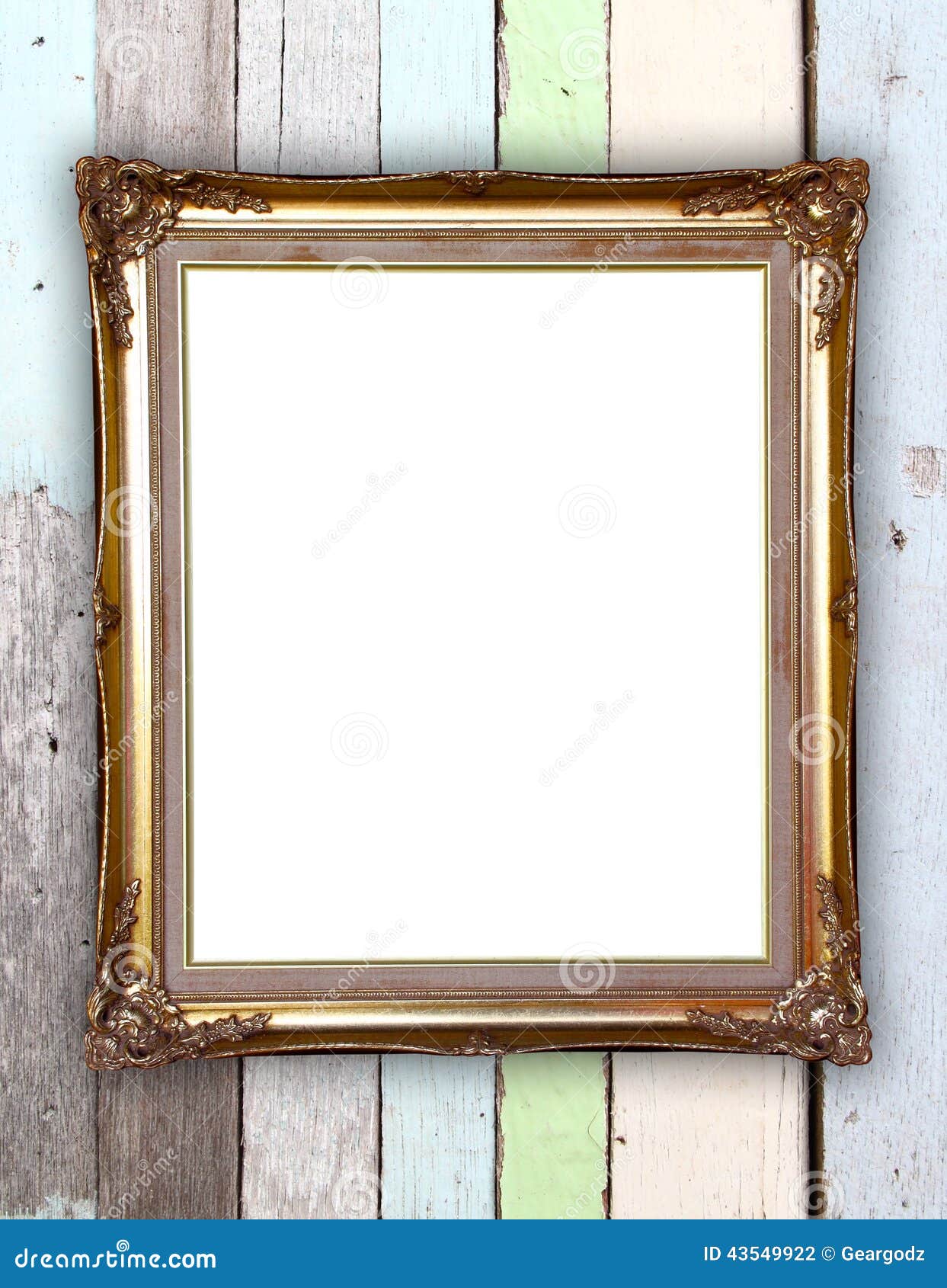 Golden Frame on Wood Wall Background Stock Photo - Image of classical ...