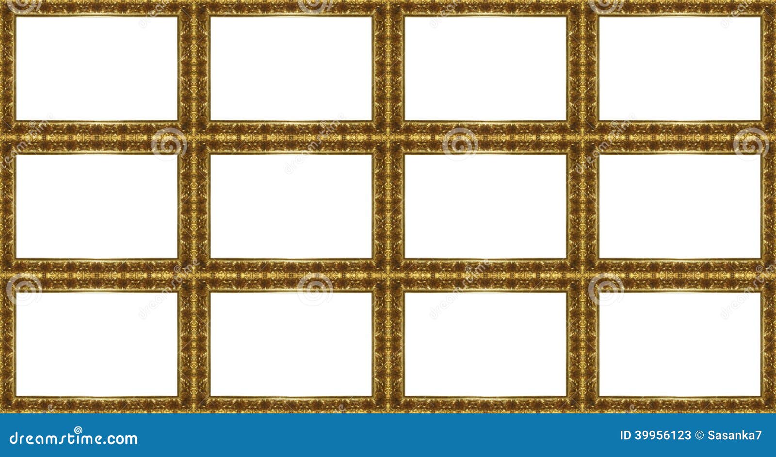 Golden frames pattern stock image. Image of exhibition - 39956123