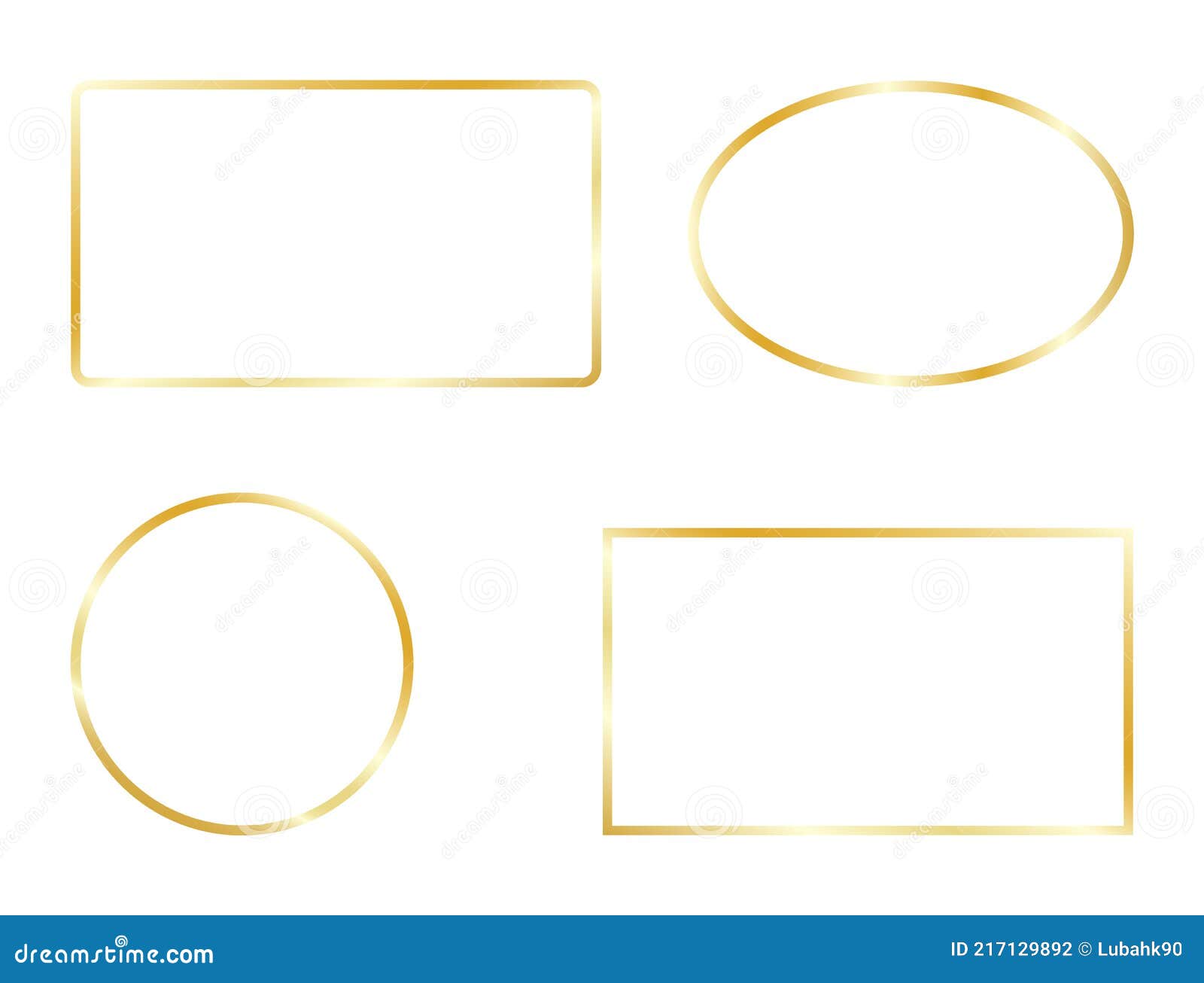 Gold Rectangle Border. 3D Gold Frame Boarder. Golden Vintage Border ...