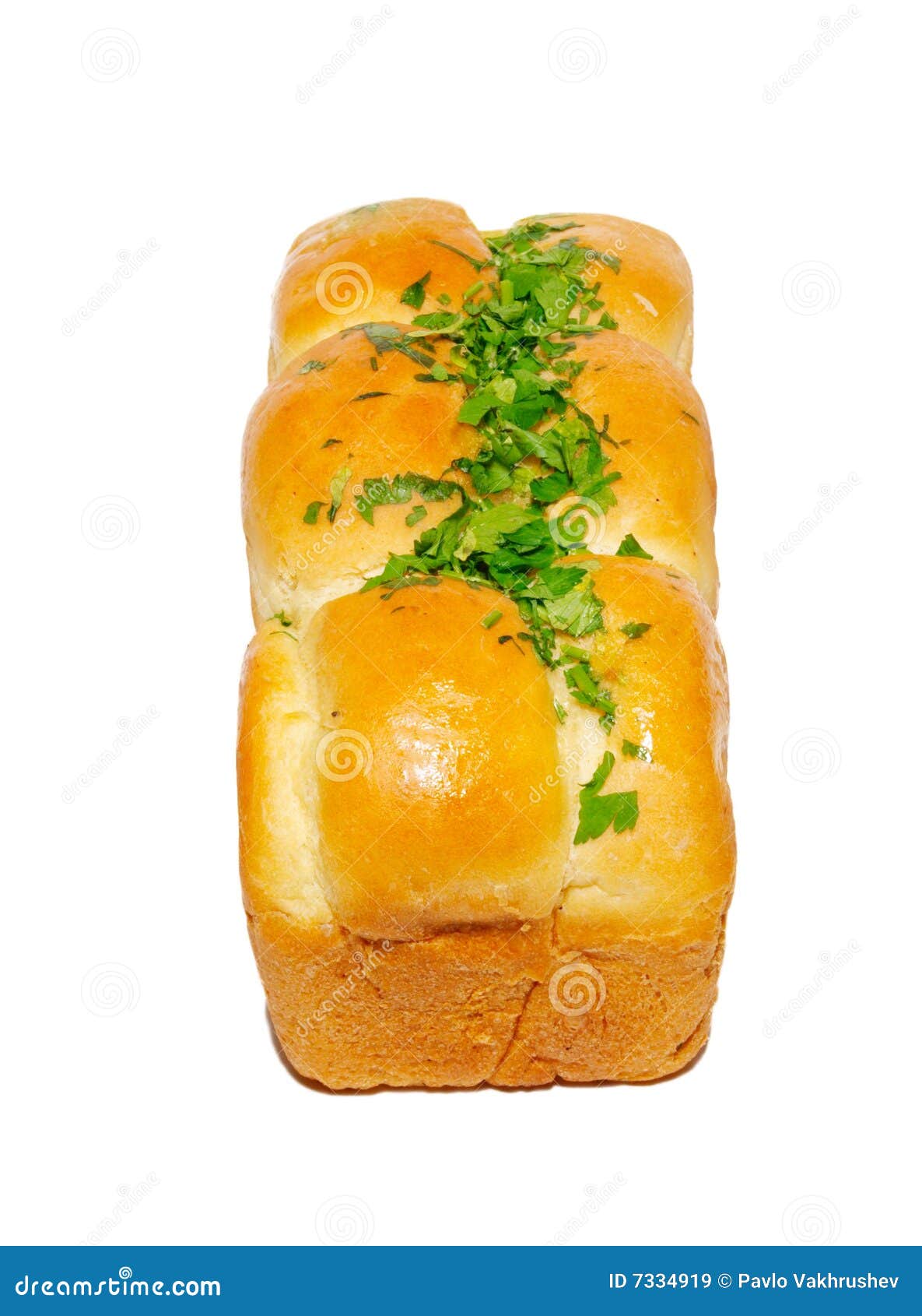Golden Fresh Bread with Greens Stock Image - Image of breakfast, gold ...