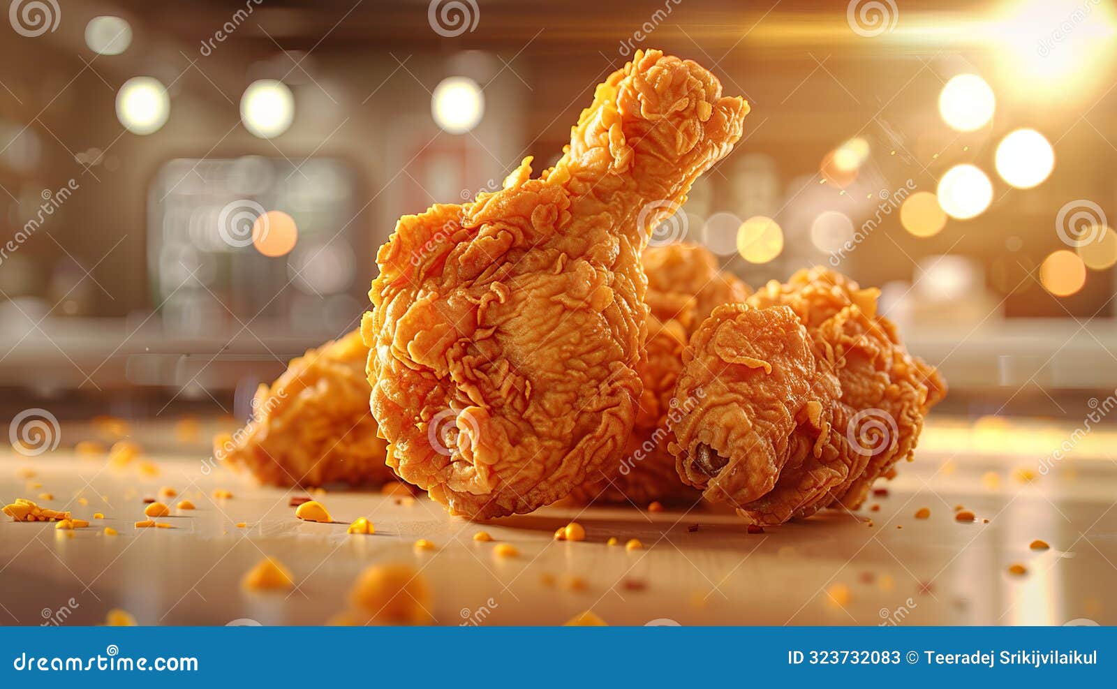 Golden Fried Chicken Drumsticks Stock Illustration - Illustration of ...